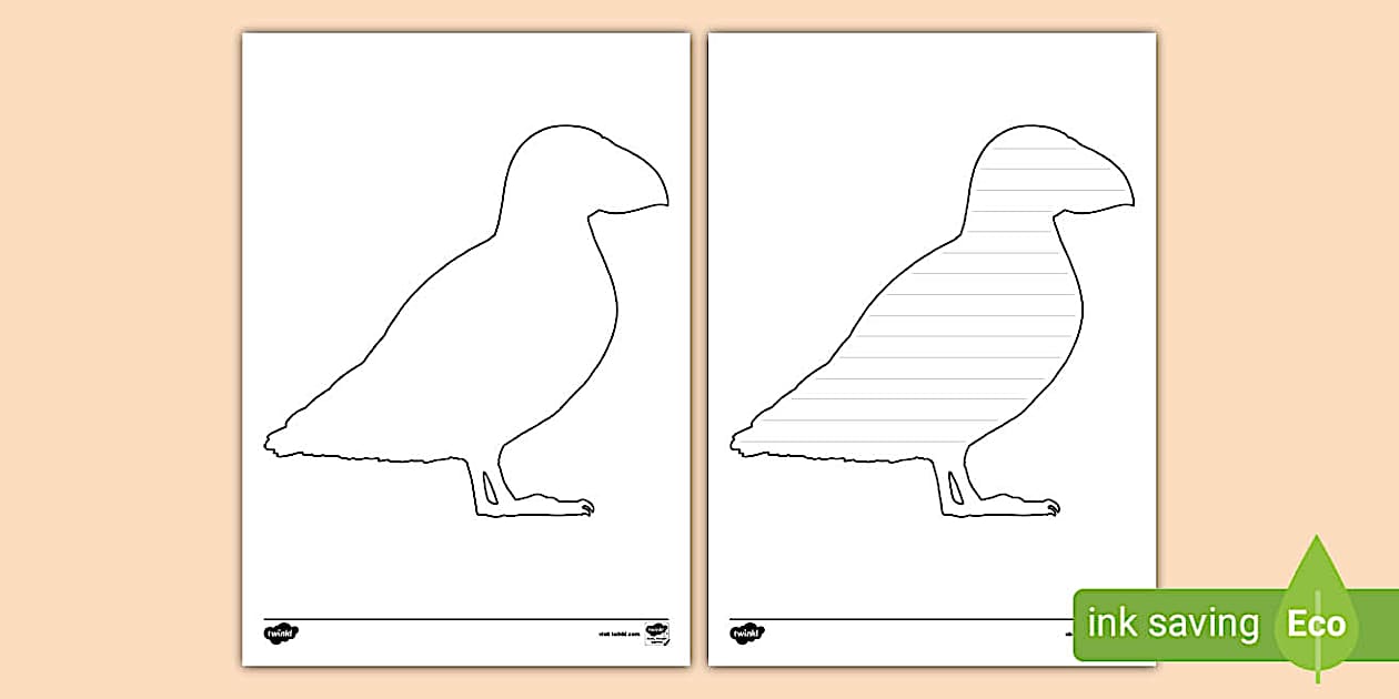 Puffin Writing Template (teacher made) - Twinkl