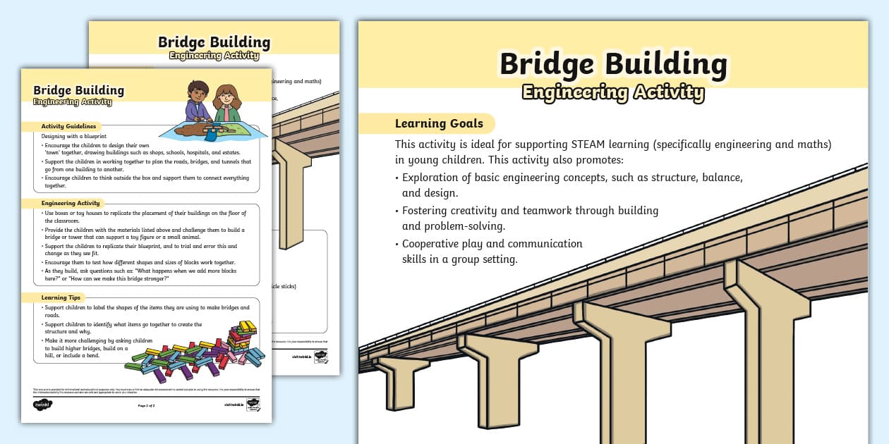 Bridge Building Engineering Activity (teacher made) - Twinkl