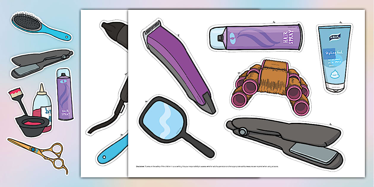 Hairdressing Display Cut-Outs (teacher made) - Twinkl