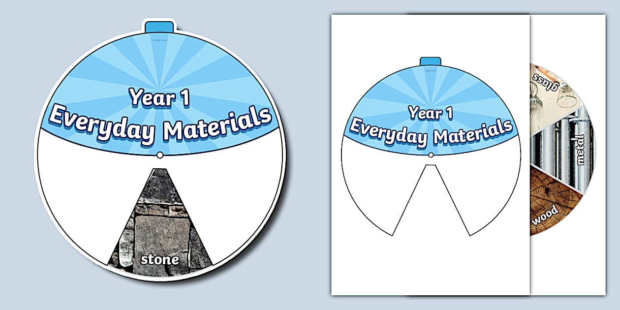 Year 1 Everyday Materials Science Spinner (teacher made)