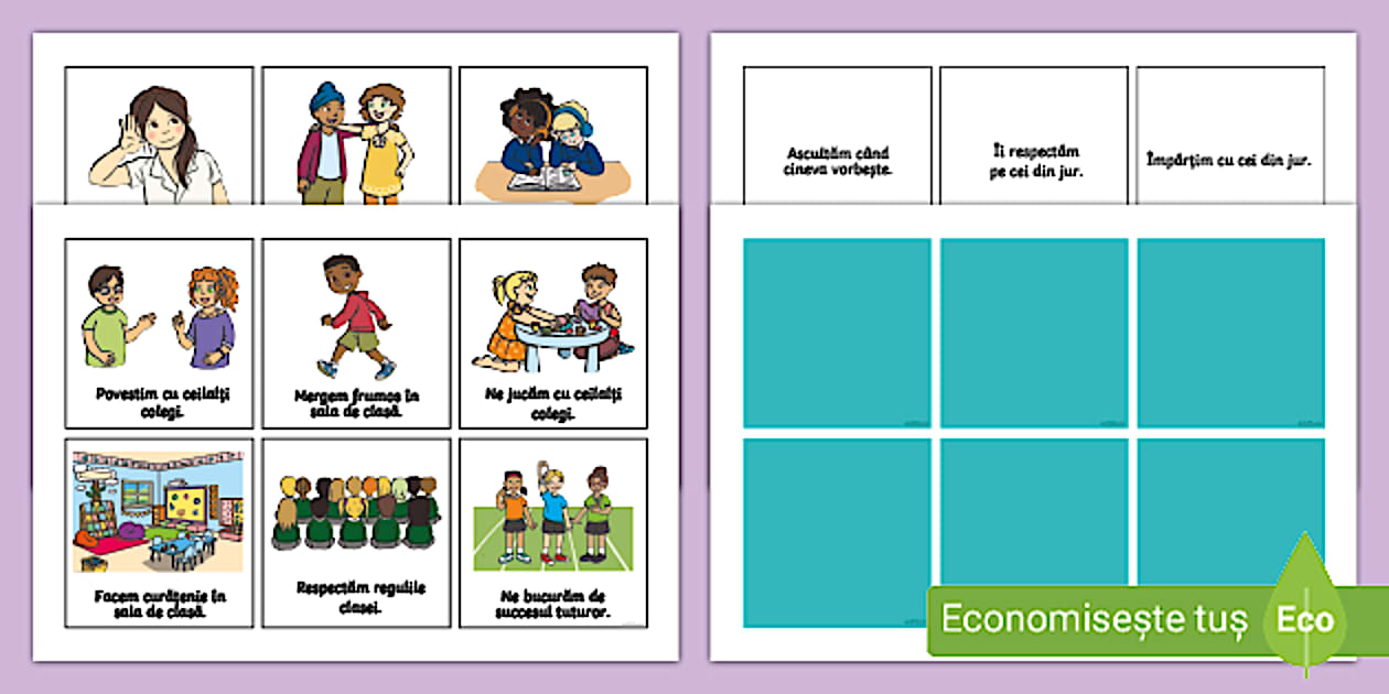 Regulile clasei – Joc Bingo