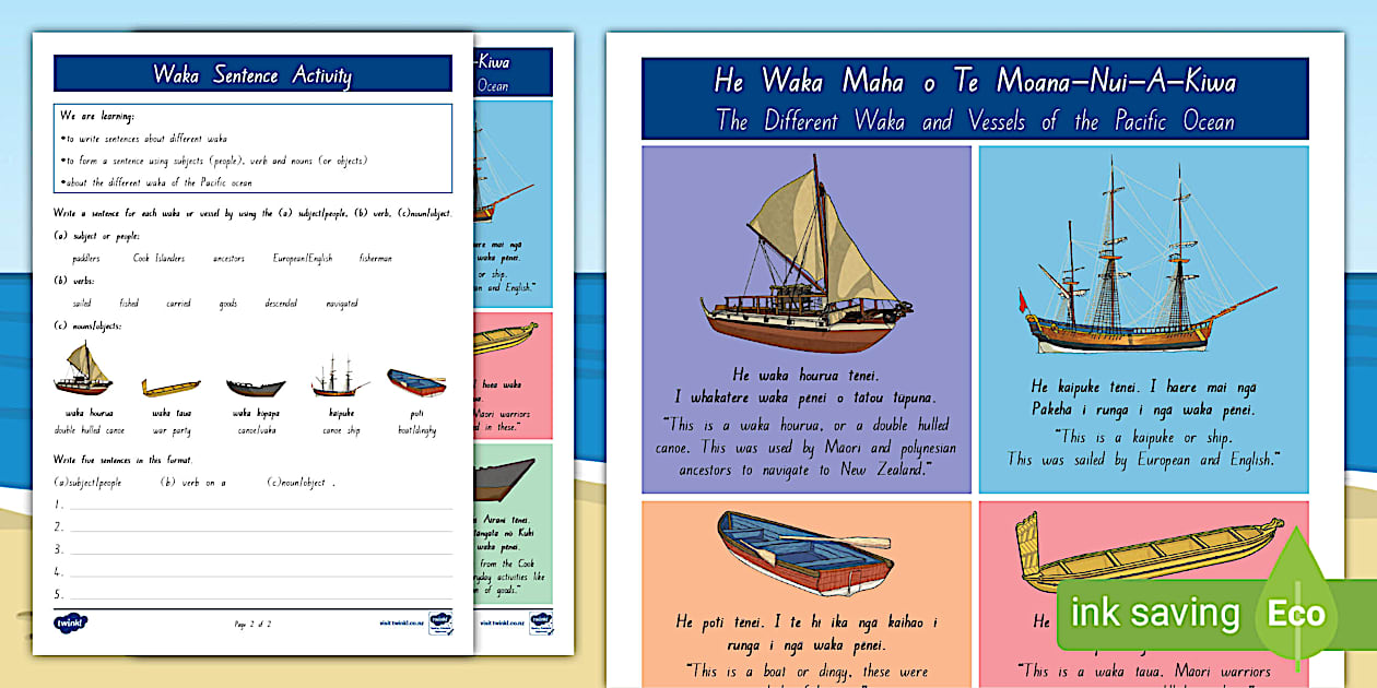 Waka and Vessels of the Pacific Ocean - Te Reo Māori/English