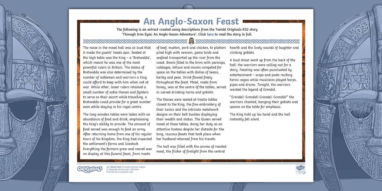 An Anglo-Saxon Feast KS2 Example Text | Twinkl Originals