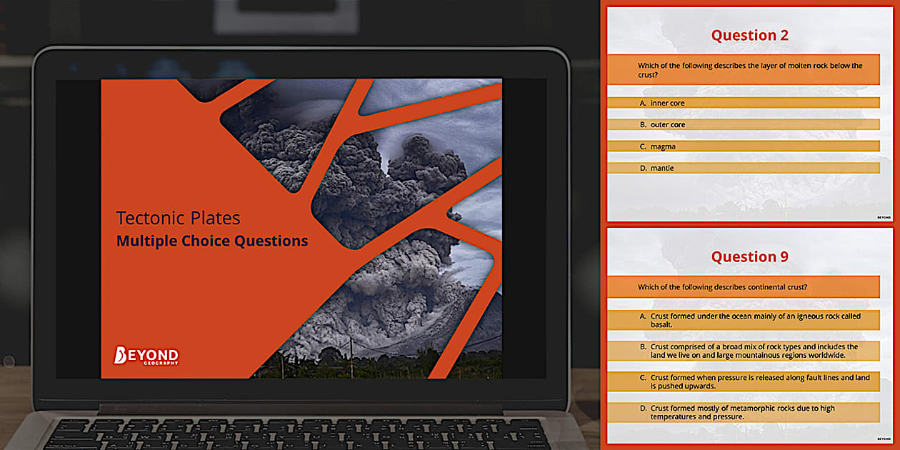 Tectonics Quiz 1 PowerPoint - The Challenge of Natural Hazards AQA GCSE