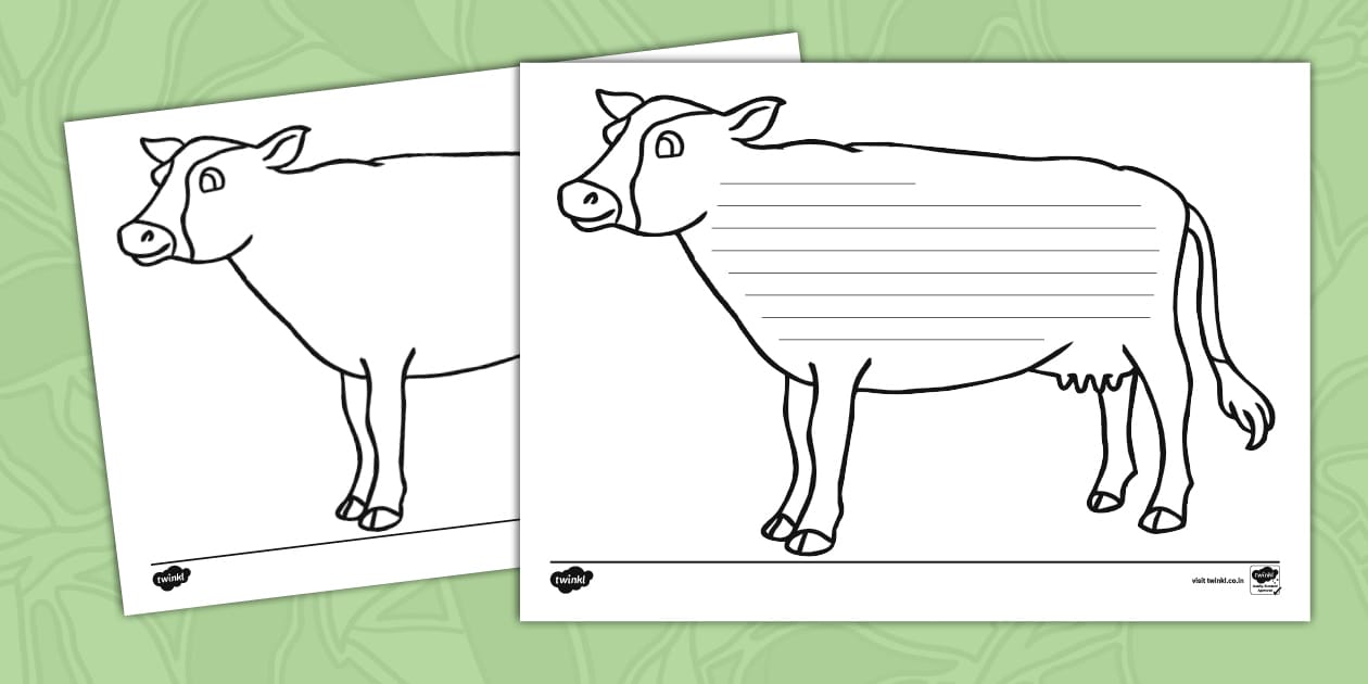 Cow Writing Template - Twinkl India (teacher made) - Twinkl