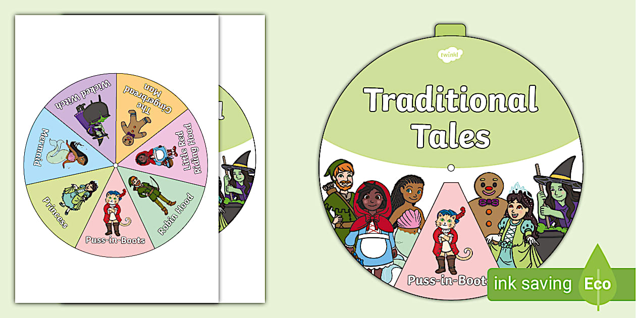 Traditional Tales Character Spinning Wheel (teacher made)