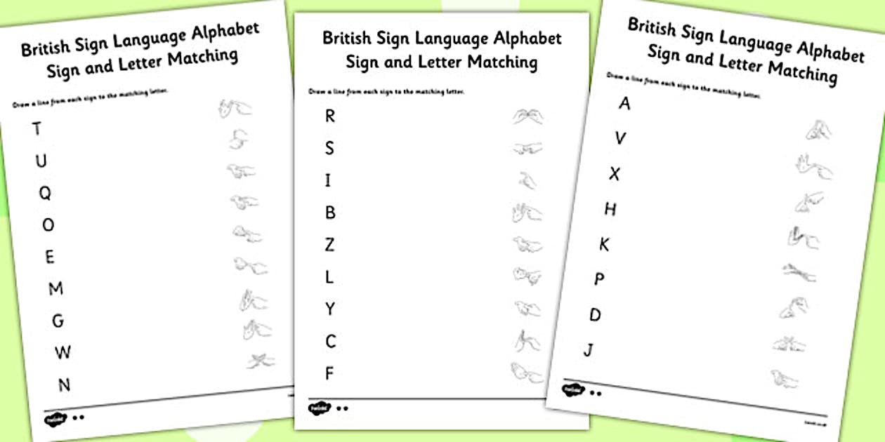 Higher Ability British Sign Language Left Handed Alphabet Sign and Letter