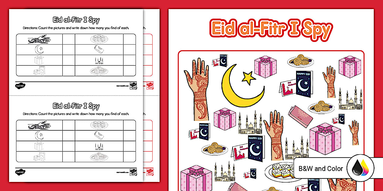 Eid al-Fitr I Spy Worksheet (Teacher-Made) - Twinkl
