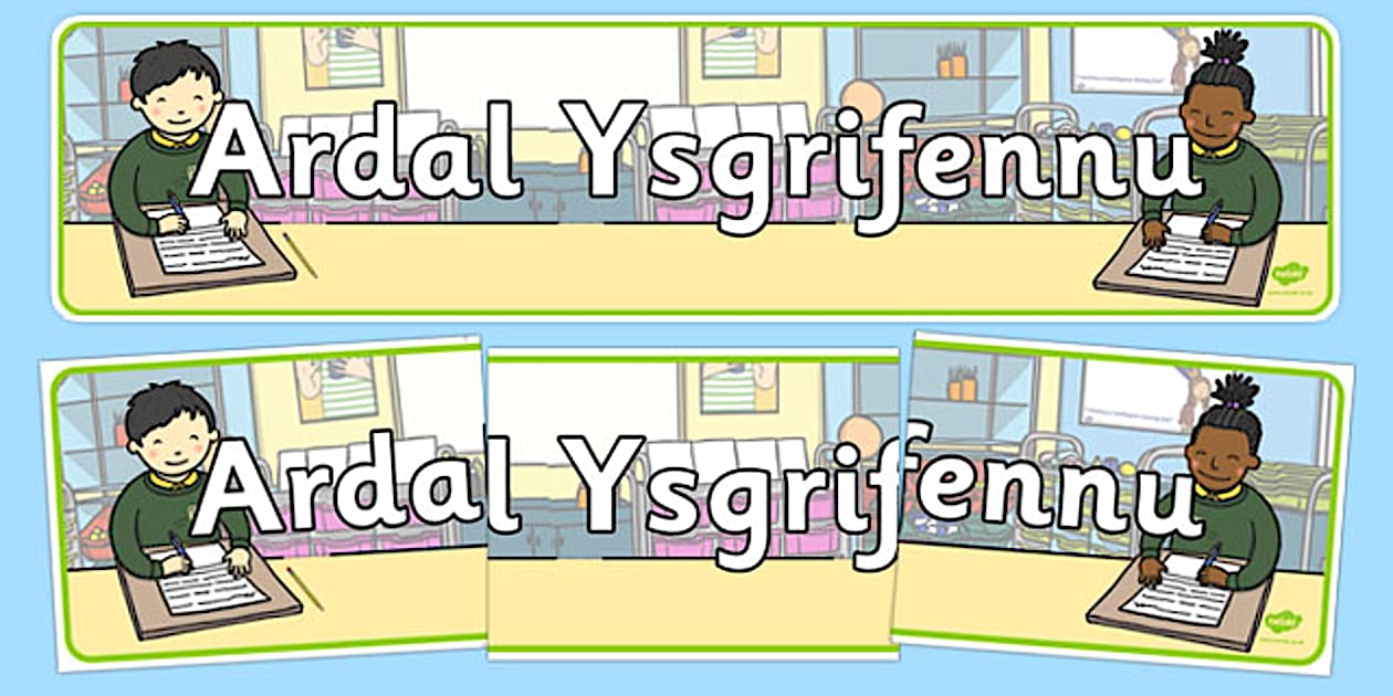 Cursive Writing Area Banner Welsh (Hecho por educadores)
