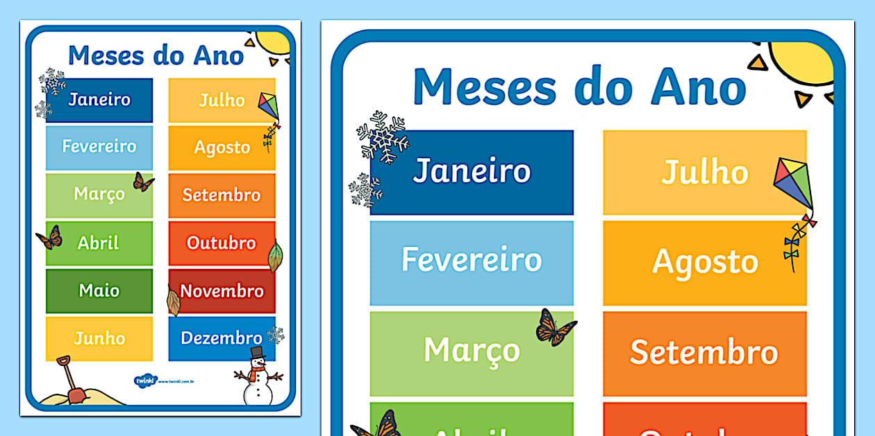 Meses do Ano - Poster (teacher made) - Twinkl