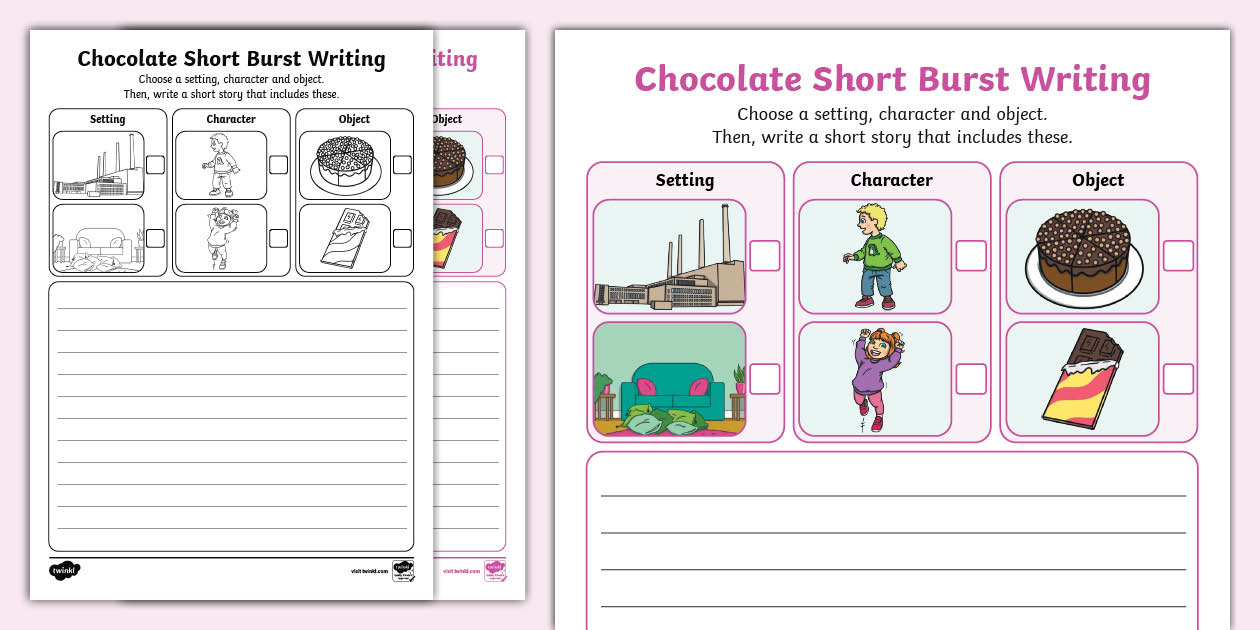Chocolate Short Burst Writing Template