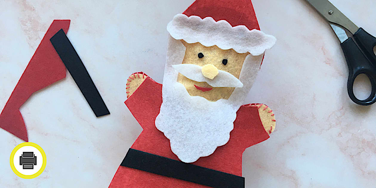 Christmas Santa Puppet Craft Pattern