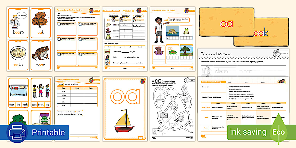 Grade 2 Phonics Pack oa (teacher made) - Twinkl