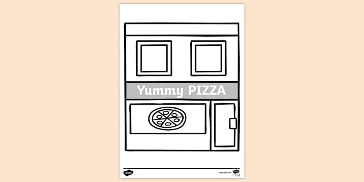 Pizza Takeaway Colouring Sheet | Colouring Sheets - Twinkl