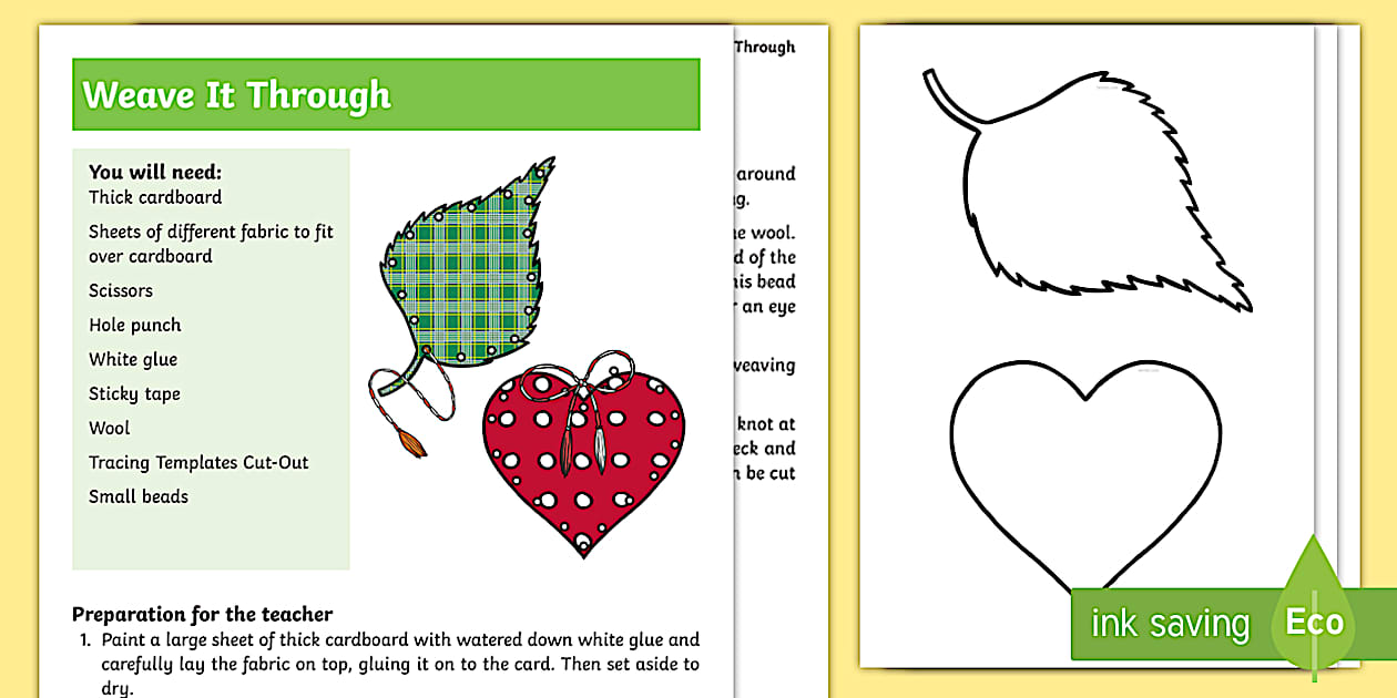 Weave It Through Craft (Teacher-Made) - Twinkl