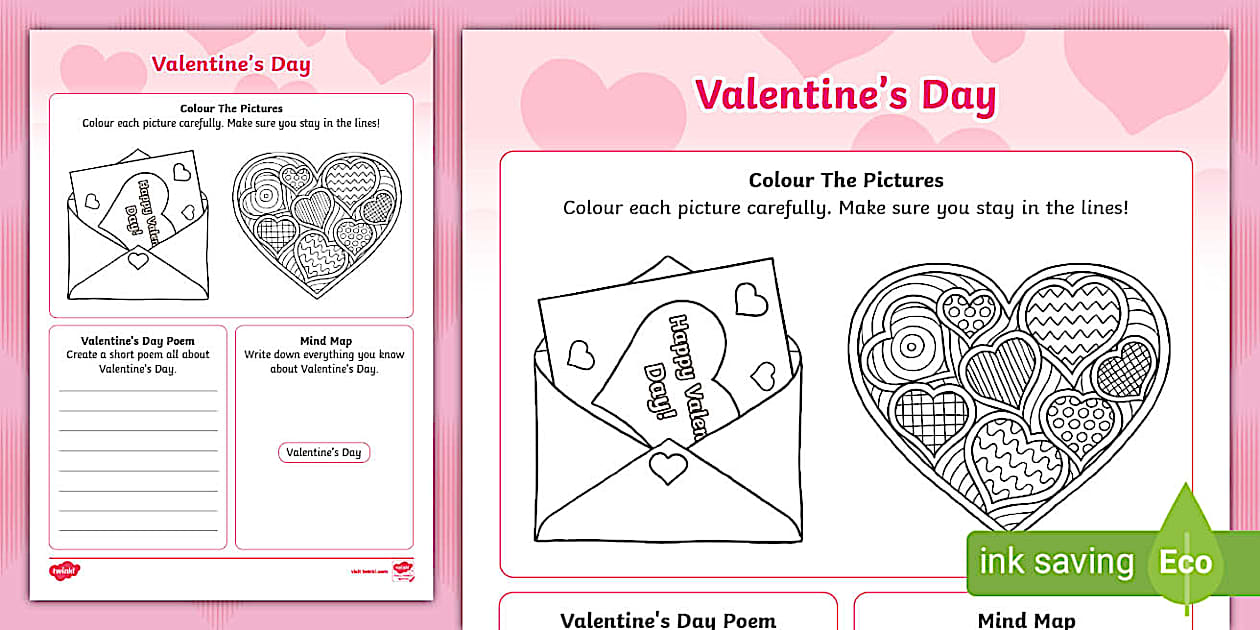 Valentine's Day Boredom Buster Worksheet (teacher made)