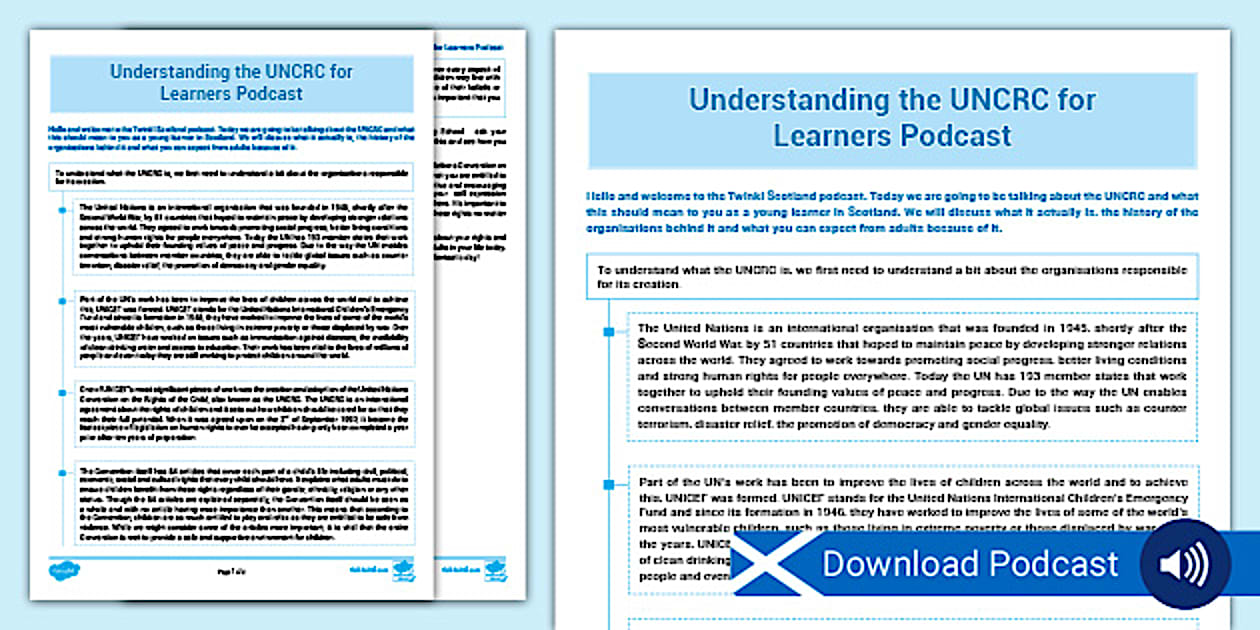 Understanding the UNCRC for Learners Podcast (teacher made)