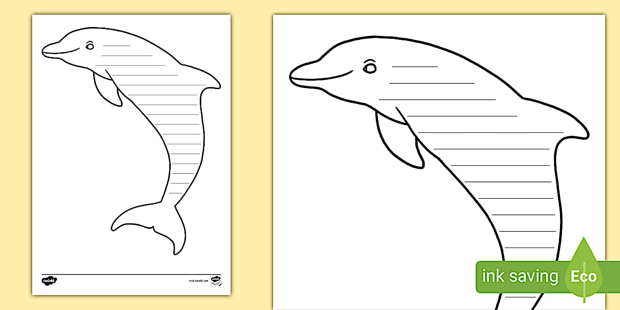 Dolphin Writing Template (teacher made) - Twinkl