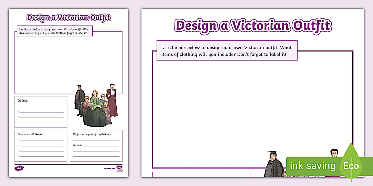 Victorian Clothing: Design a Victorian Outfit Worksheet