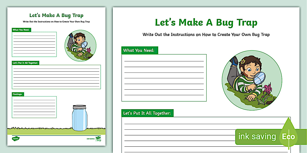 How To Make A Bug Trap Writing Frame (teacher made) - Twinkl