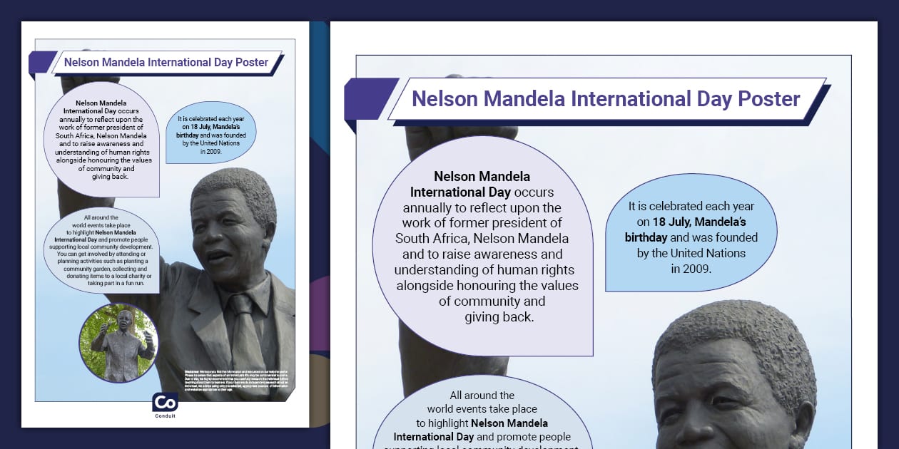 Nelson Mandela International Day Poster (teacher made)