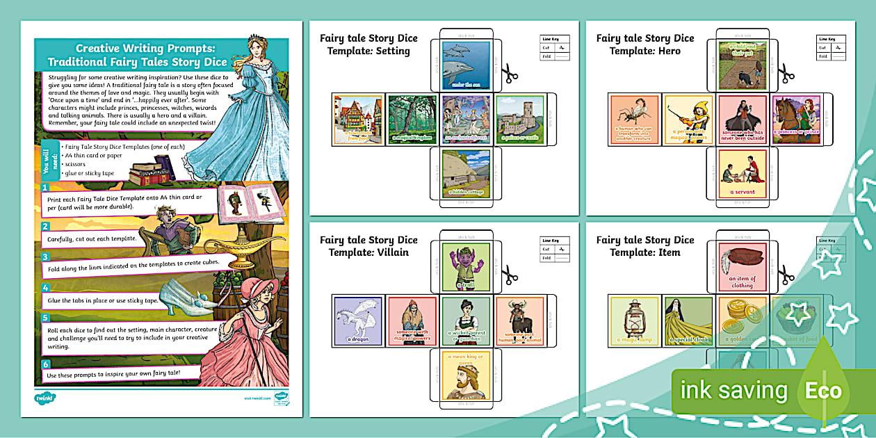 Creative Writing Prompts: Traditional Fairy Tales Story Dice