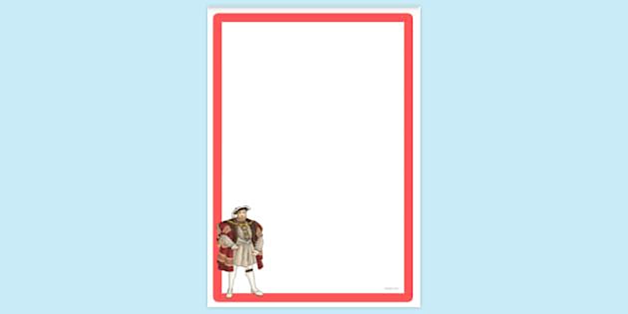 Simple Blank King Henry VIII Page Border | Page Borders