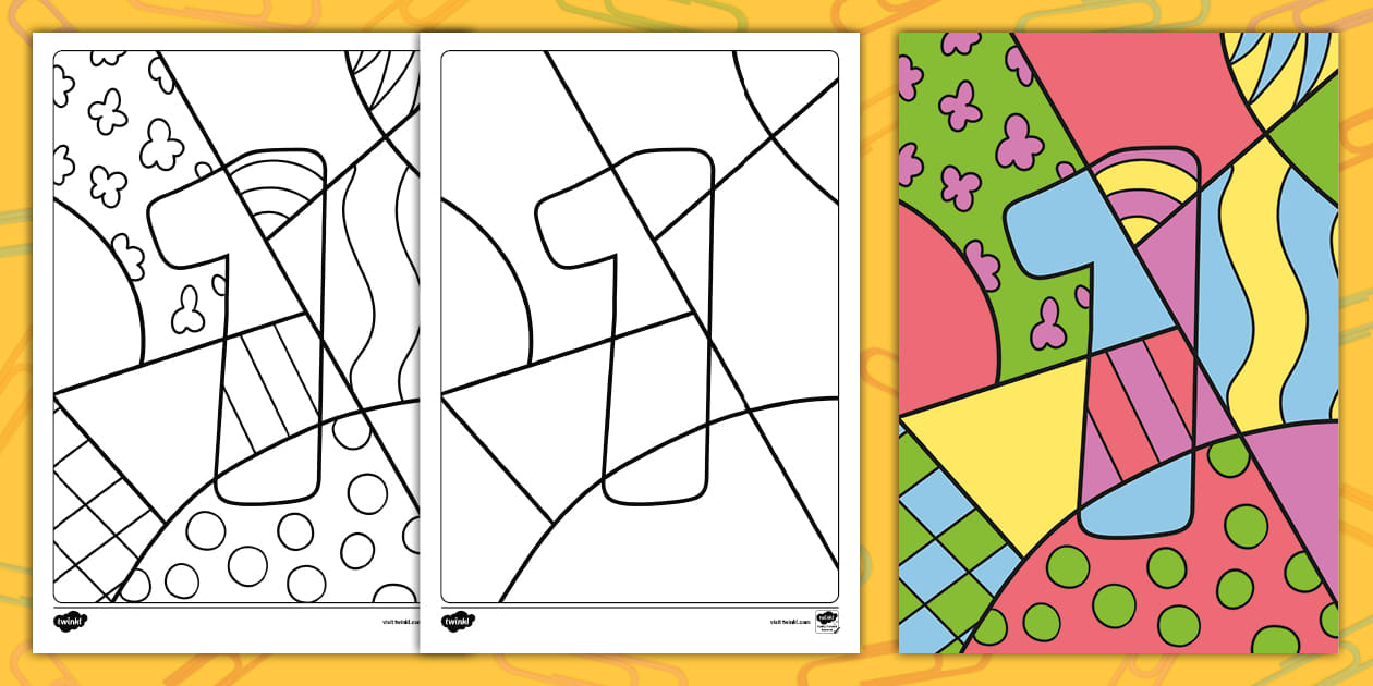 Primary 1 Pop Art Colouring Page (Lehrer gemacht) - Twinkl