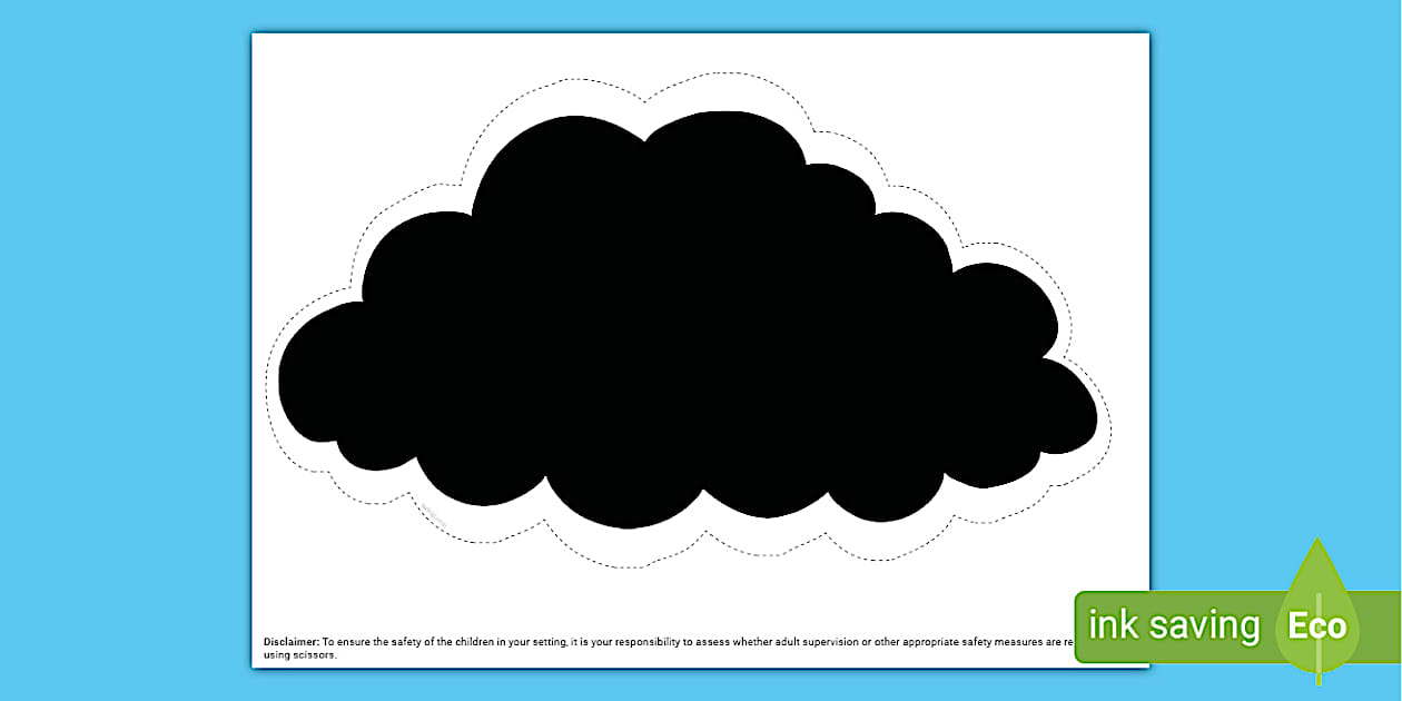 Cloud Silhouette Cut-Out (teacher made) - Twinkl