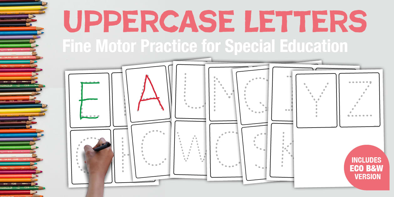 Uppercase Letters Fine Motor Task Box Activity