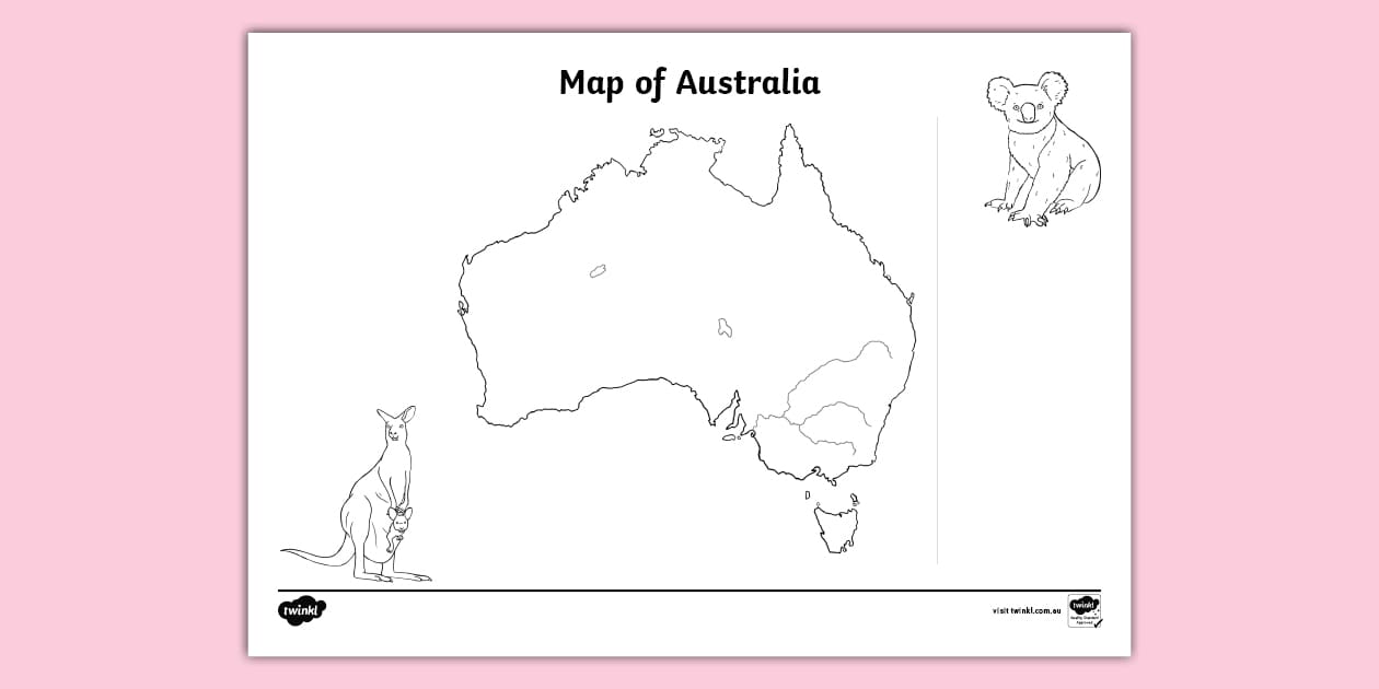 Blank A4 Map of Australia to Print - HASS