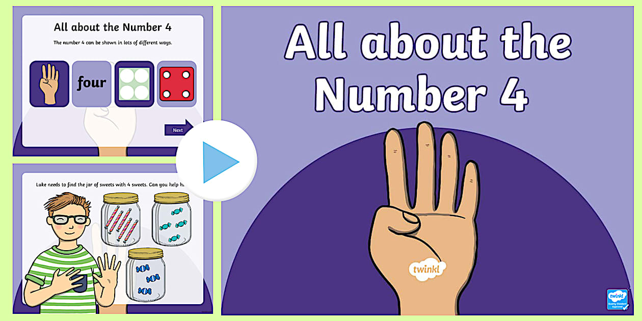 All About the Number 4 PowerPoint | Twinkl (teacher made)
