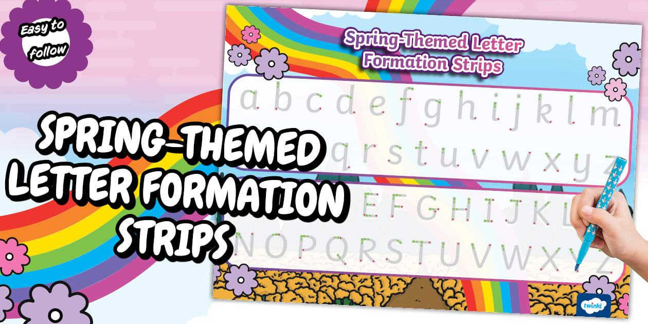 Spring-Themed Letter Formation Strips