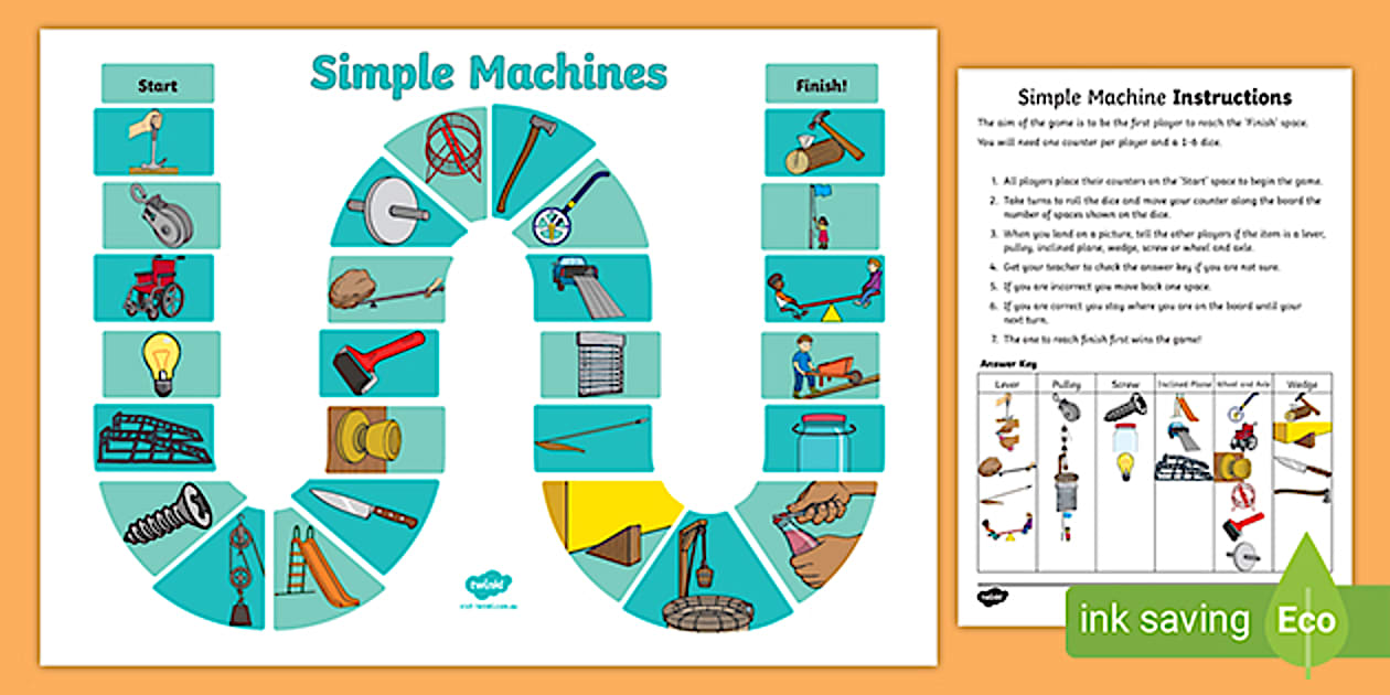Simple Machines Board Game (teacher made) - Twinkl