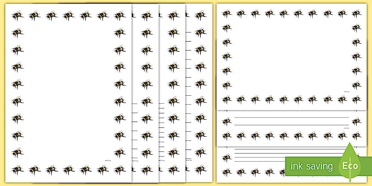 Editable Bee Full Page Borders (creat de profesori) - Twinkl