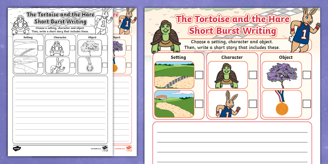 The Tortoise and the Hare Short Burst Writing Template