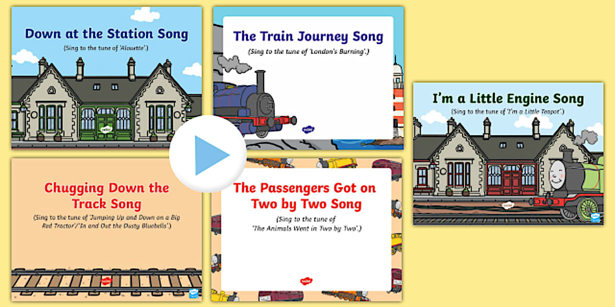 Trains Songs and Rhymes PowerPoints Pack (teacher made)