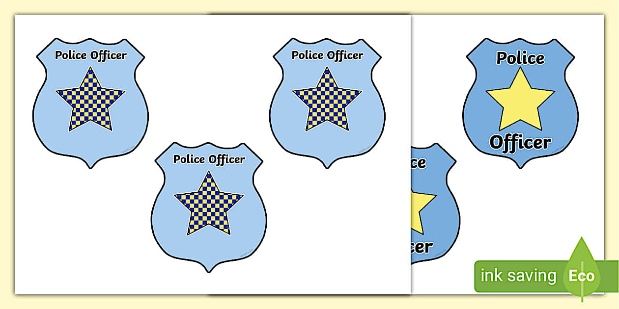 Police Officer Role-Play Badges - Twinkl - EYFS - KS1