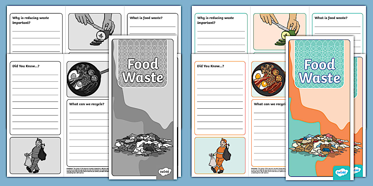 Food Waste Leaflet Template - Twinkl STEM (teacher made)