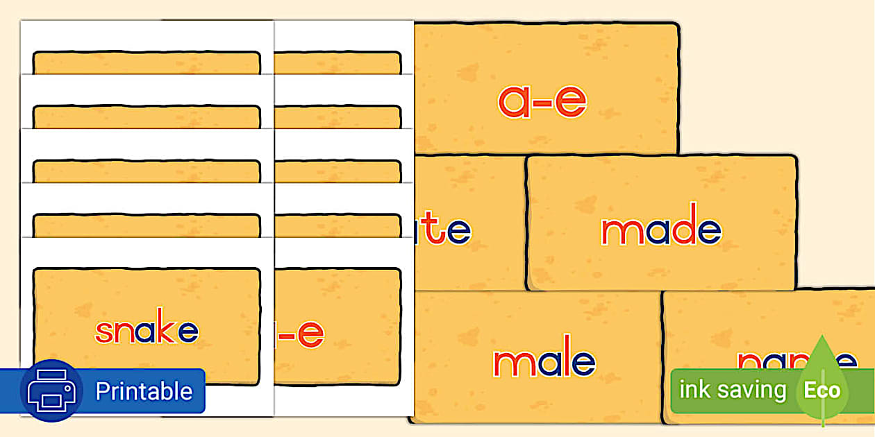 Grade 2 Phonics a_e Word Wall Cards - Twinkl