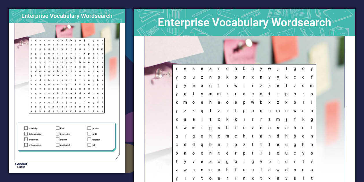 Enterprise Vocabulary Word Search (teacher made) - Twinkl