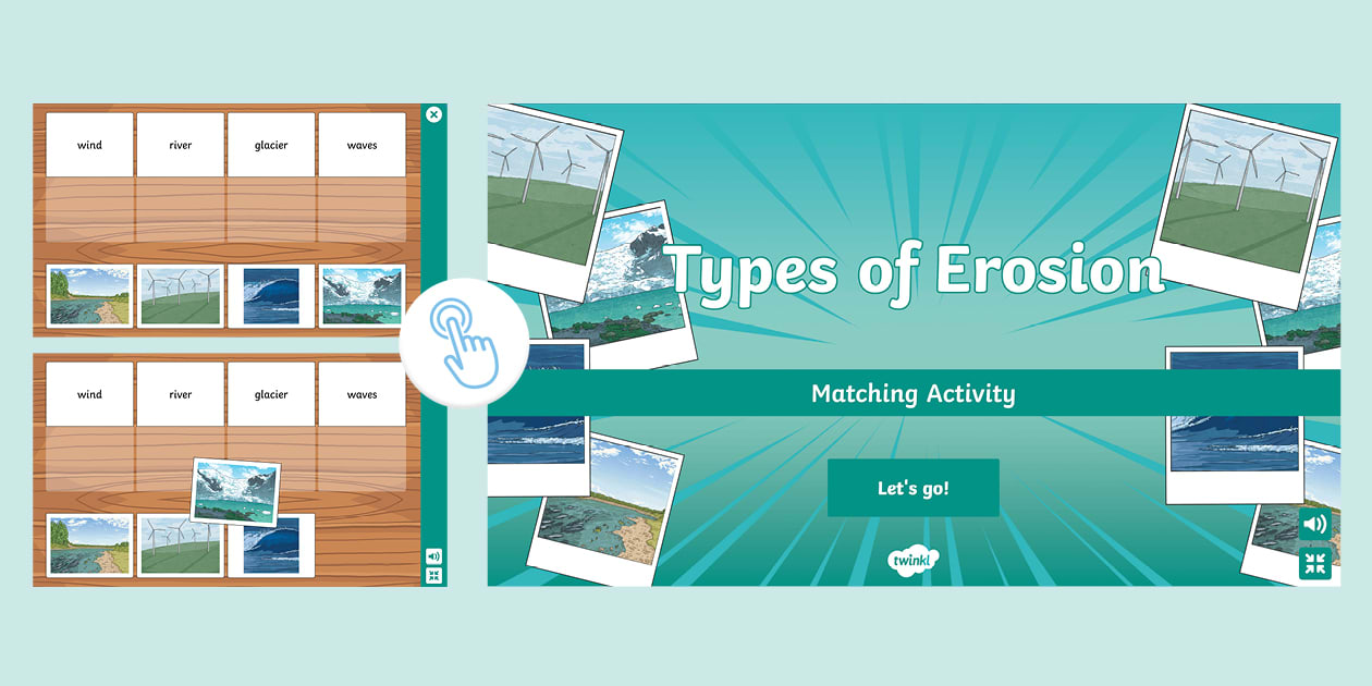 Types of Erosion Interactive Matching Game - Twinkl