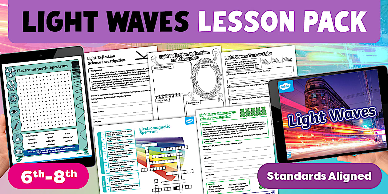 Light Waves Lesson Pack for 6th-8th Grade (teacher made)