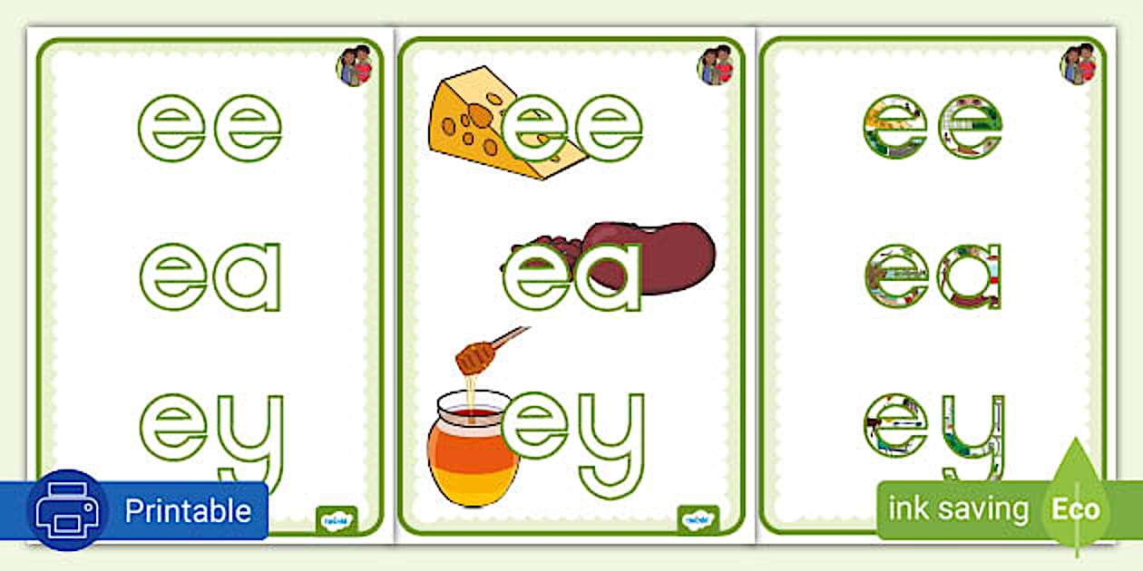 Grade 3 Phonics: ee, ea and ey Sound Posters (Teacher-Made)