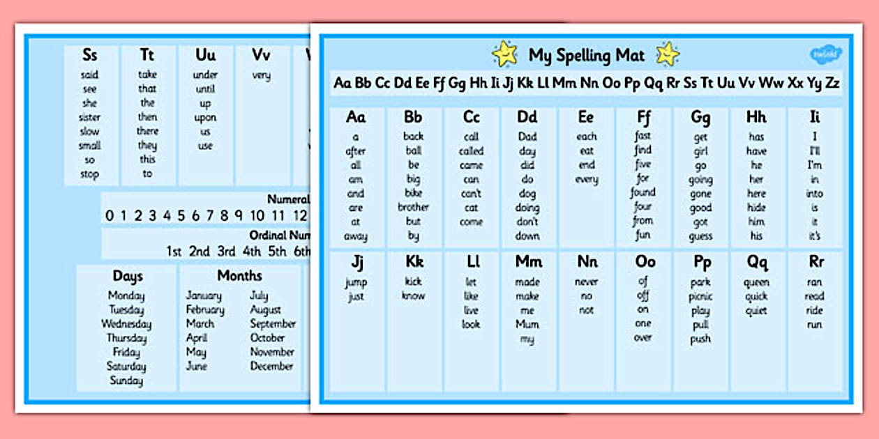 KS1 Spelling Word Mat (teacher made) - Twinkl