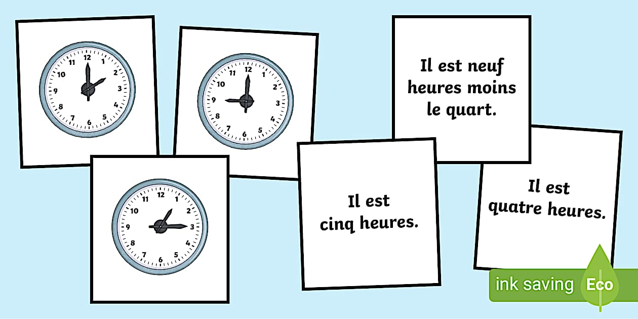 👉 French Time Phrases Matching Activity (teacher made)