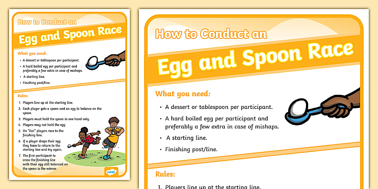 How to Conduct an Egg and Spoon Race - Poster - Twinkl