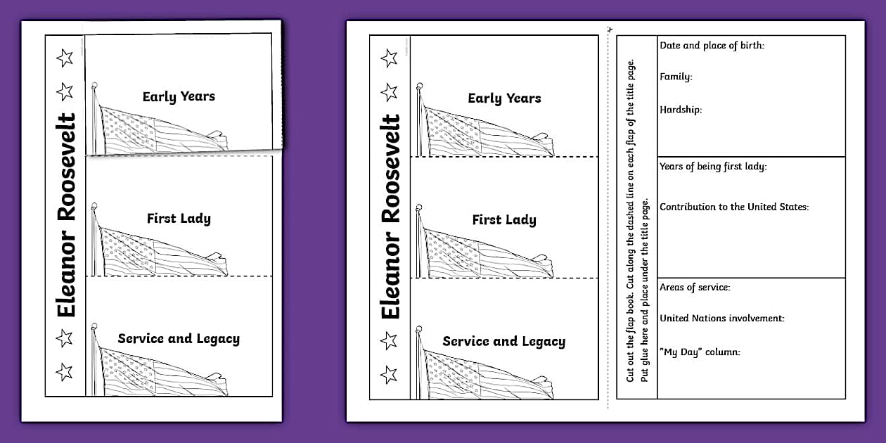 Eleanor Roosevelt Flap Book for 3rd-5th Grade