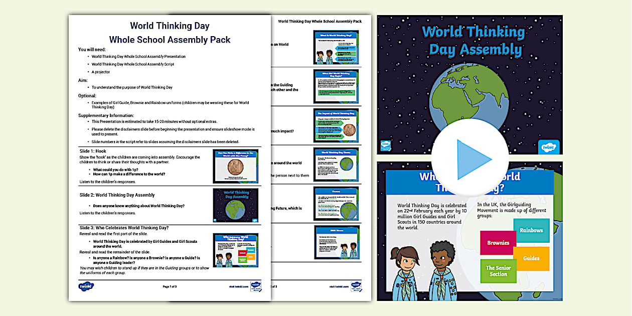 Whole School World Thinking Day Assembly Pack (teacher made)