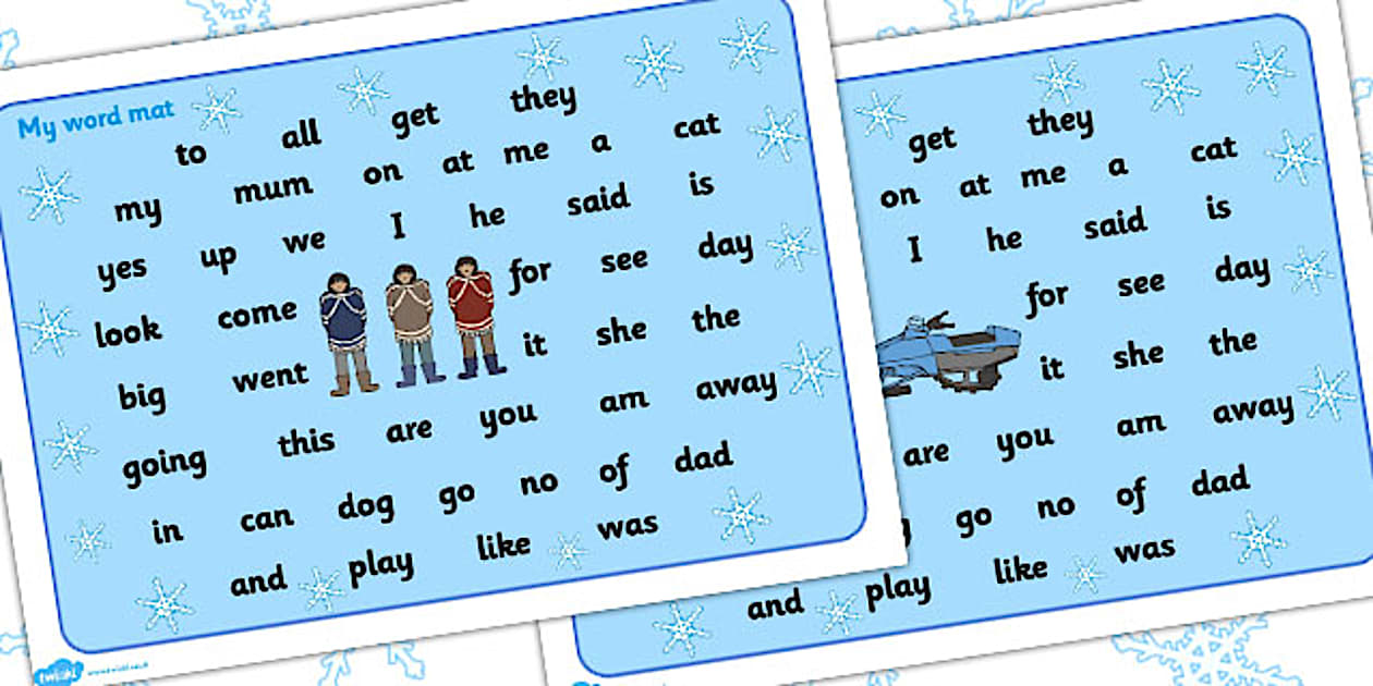 Cursive Polar Regions Themed Reception Word Mat - Twinkl